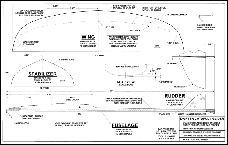 Dave’s Drawings — Gliders Etc. – KC FREE FLIGHT AËROMODELLING WEBSITE